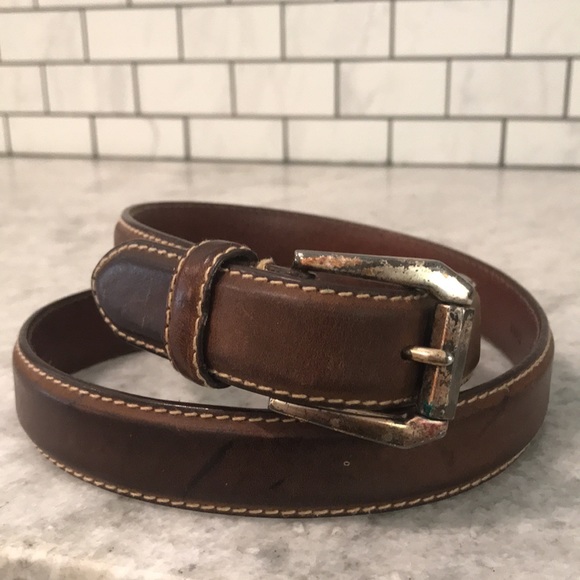 Fossil | Accessories | Vintage Fossil Brown Leather Belt Mens 34 ...